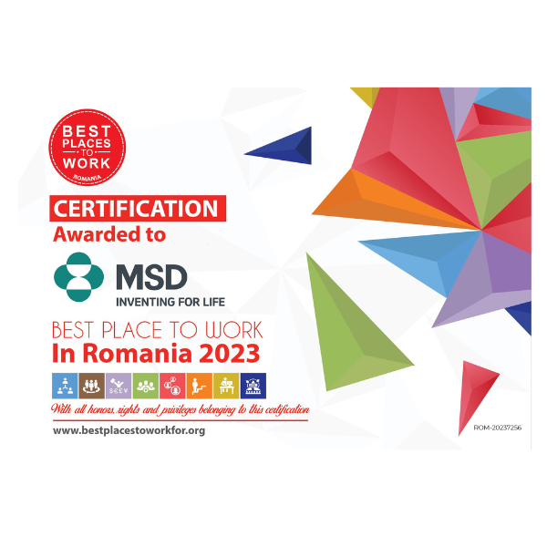 MSD România primește o nouă certificare în programul Cei mai buni ...